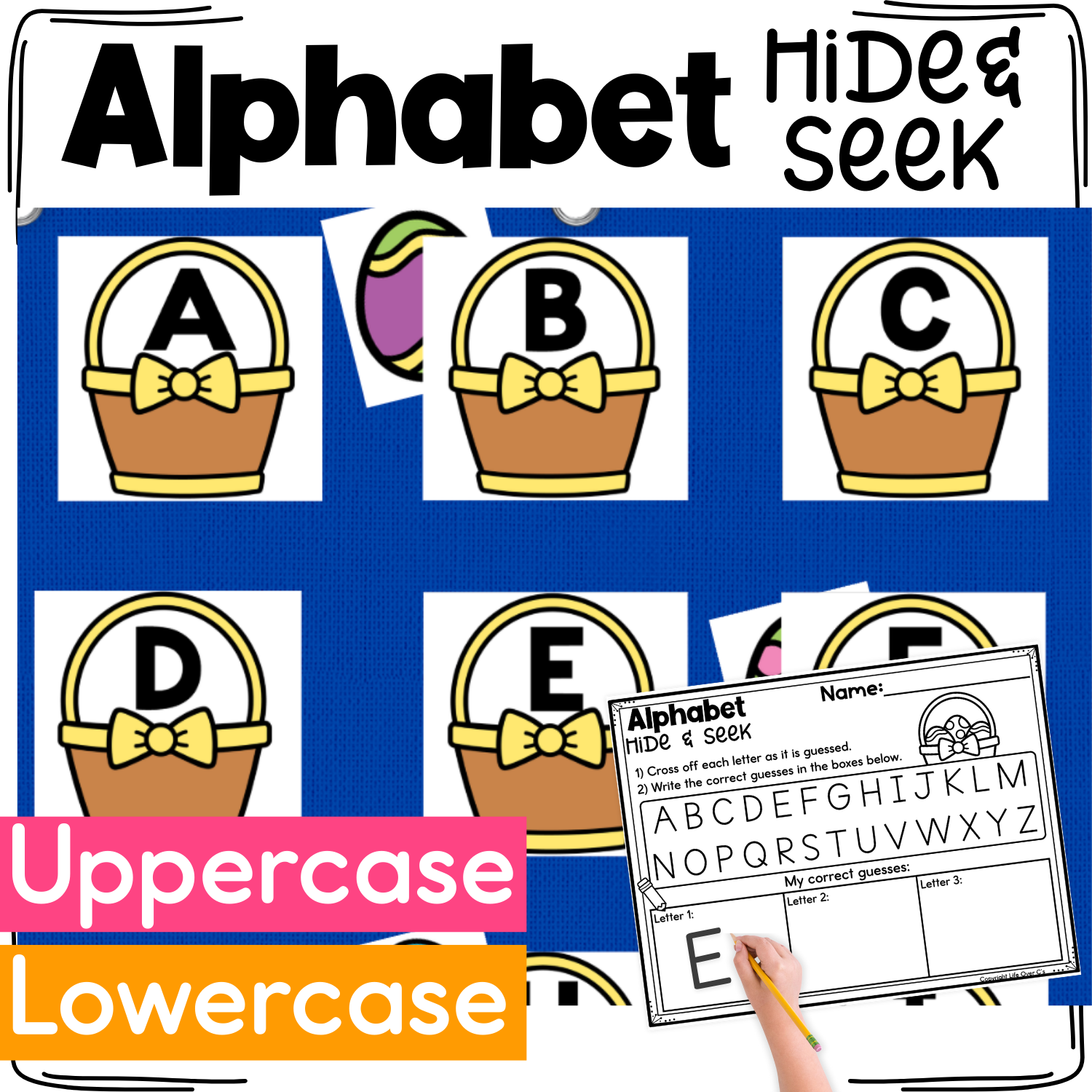 Alphabet Hide & Seek Pocket Chart Cards | Easter Theme – lifeovercs
