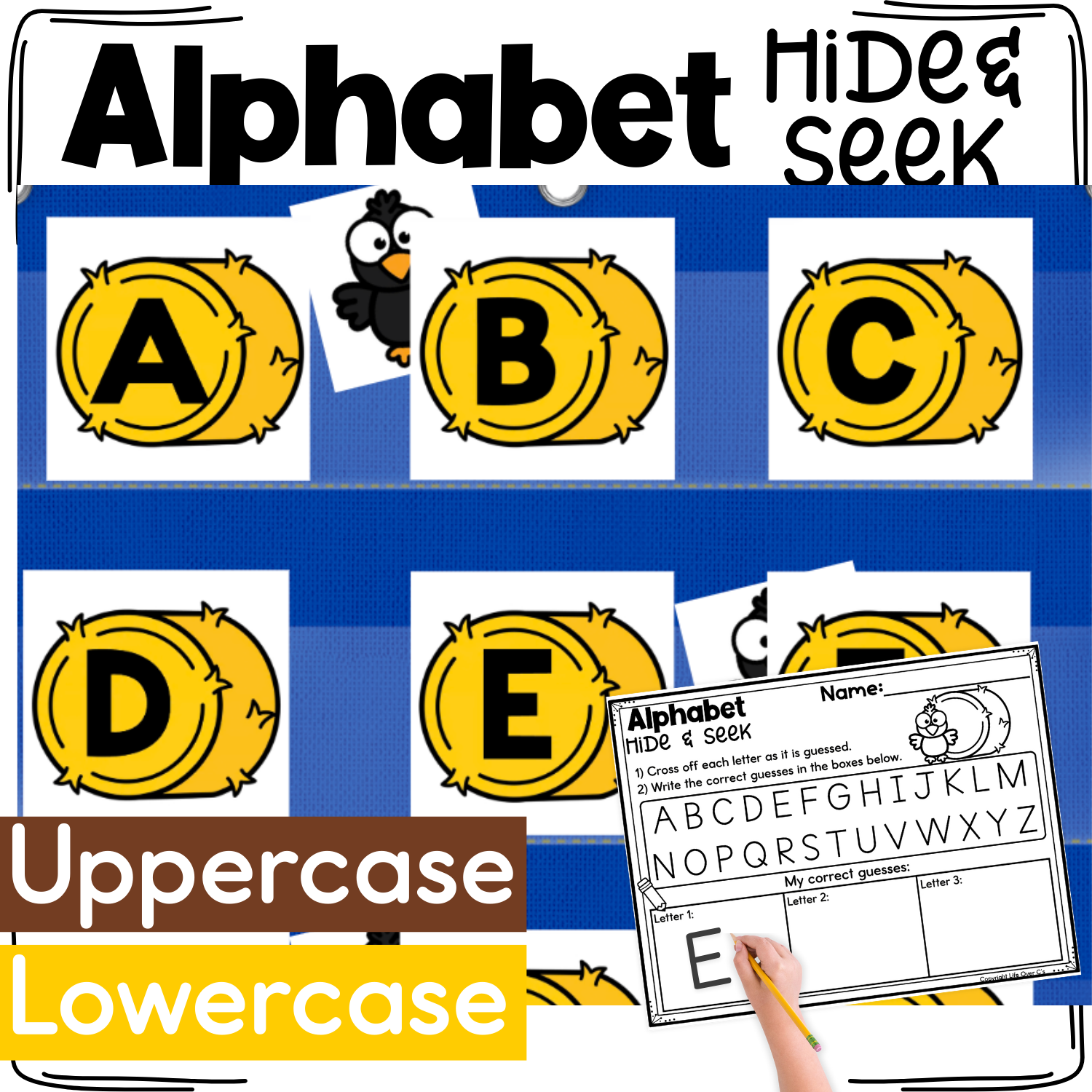 Alphabet Hide & Seek Pocket Chart Game | Fall Hay and Crows | Letter R ...