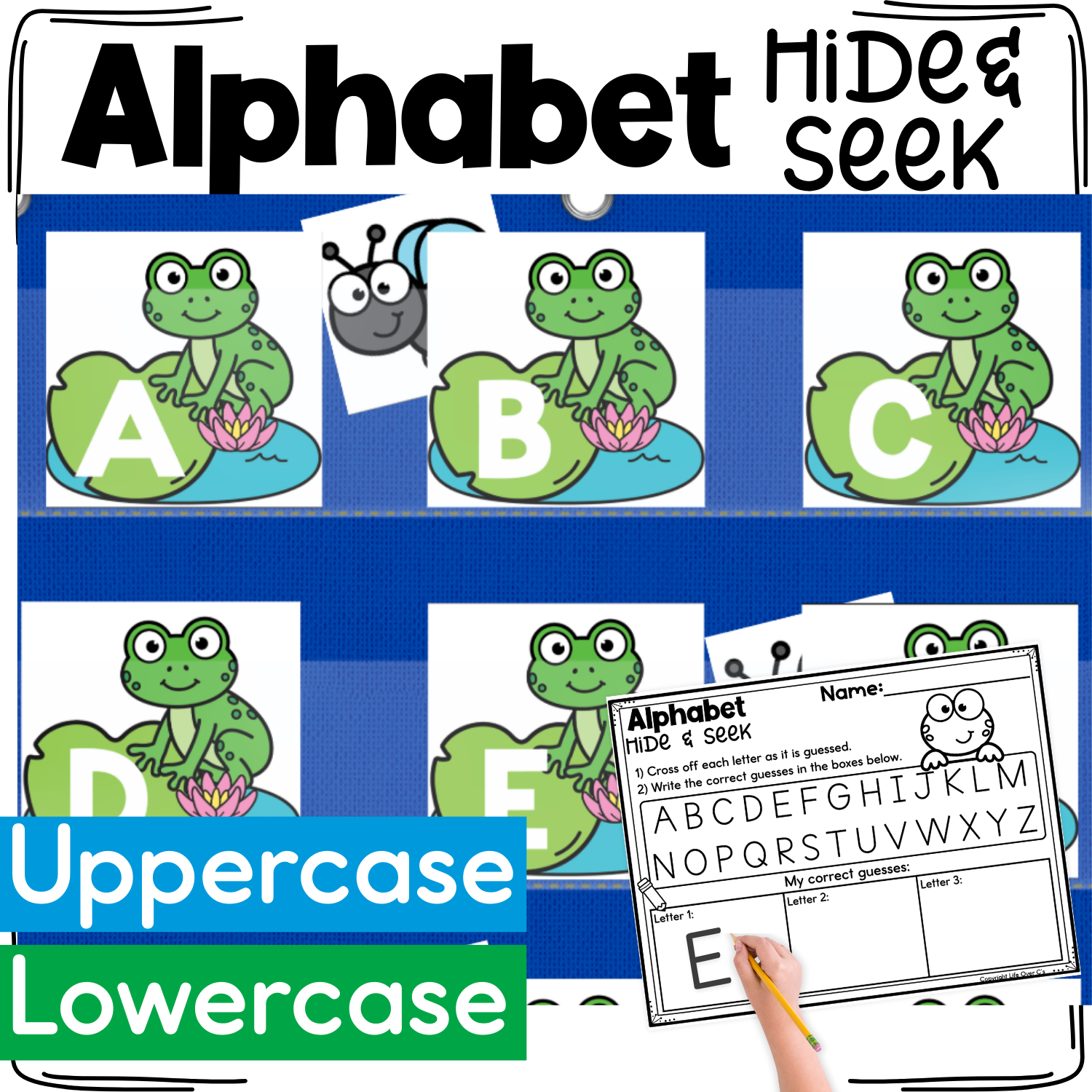Alphabet Hide & Seek Pocket Chart Game | Frog | Letter Recognition ...
