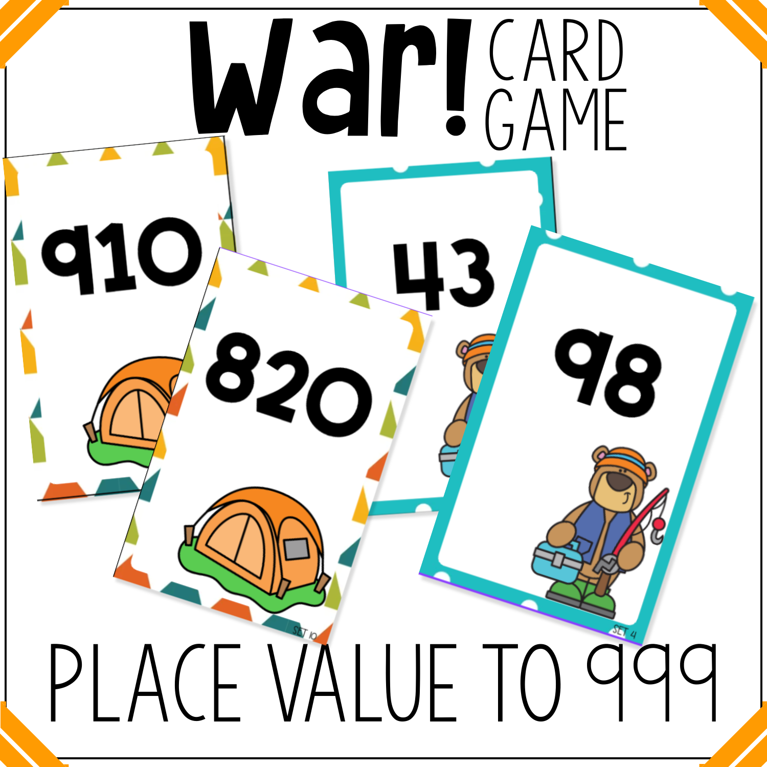 Place Value Card Games: War! | Place Value to 999 | Hundreds, Tens, Un ...