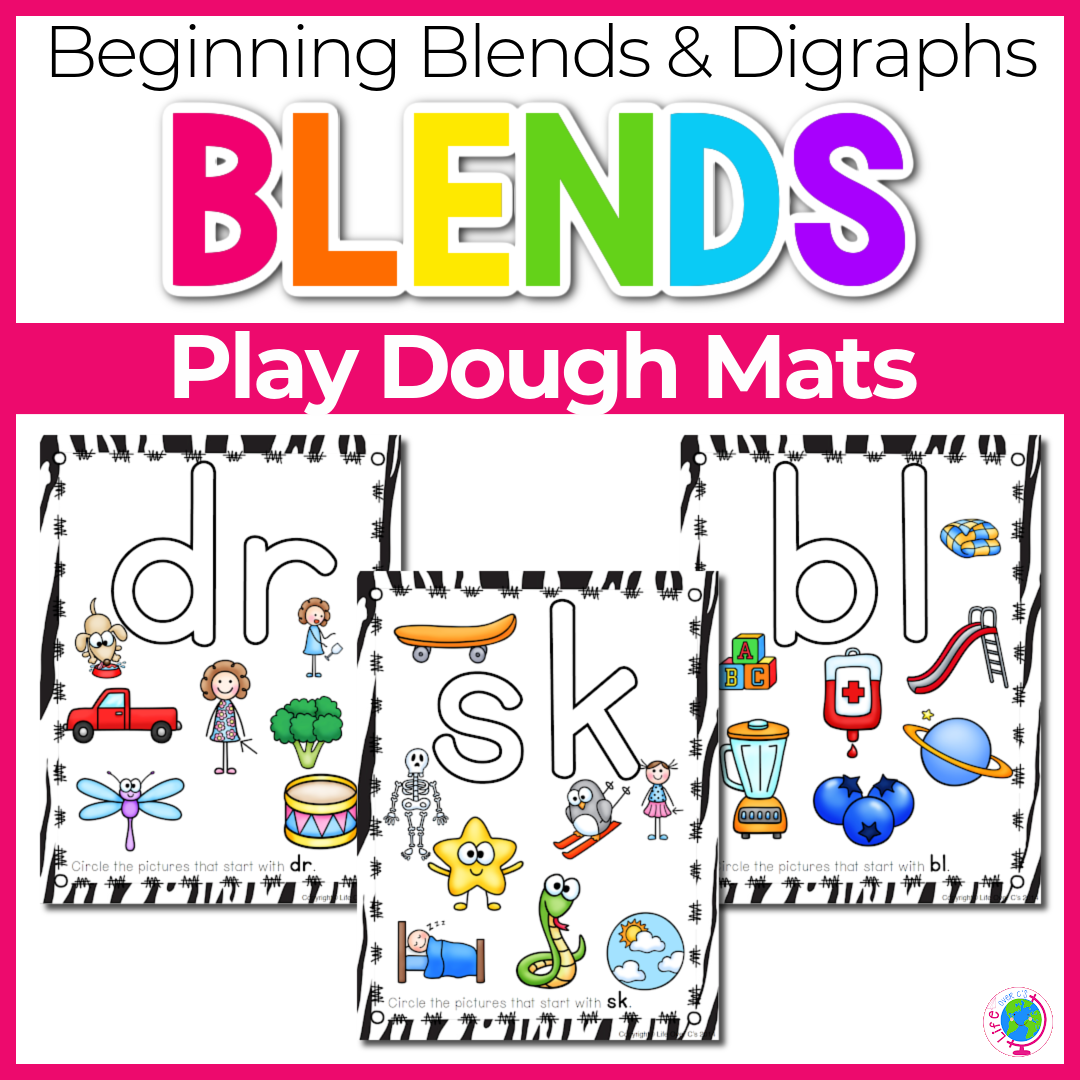 Beginning Blends Play Dough Mats (Digraphs Included) | lifeovercs