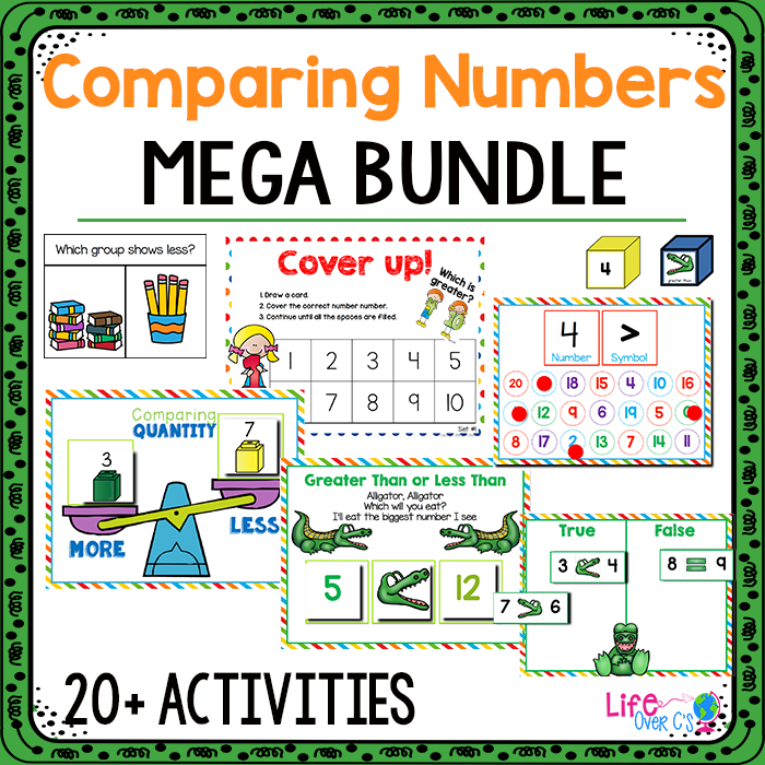 Comparing Numbers | Kindergarten Math Centers | lifeovercs