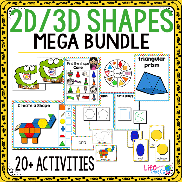 2D and 3D Shapes | 1st Grade Math Centers | lifeovercs