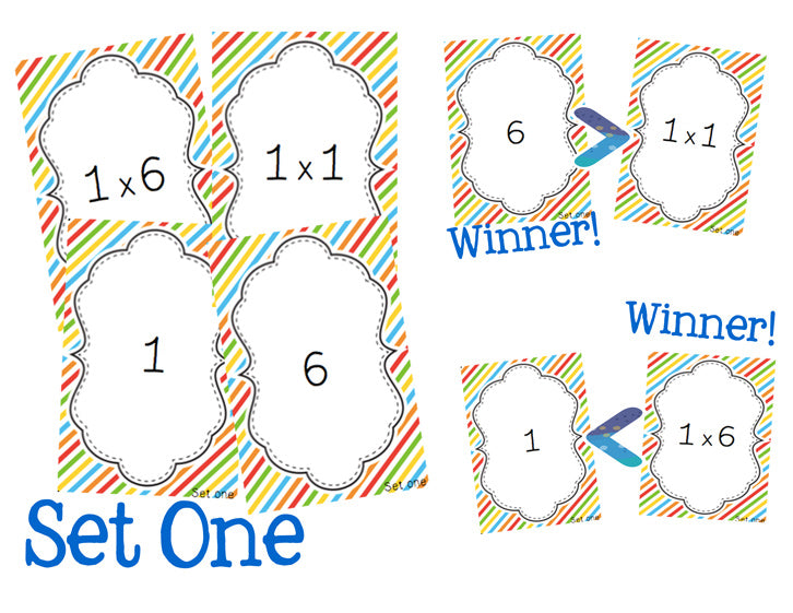 Multiplication Facts War Card Game | lifeovercs