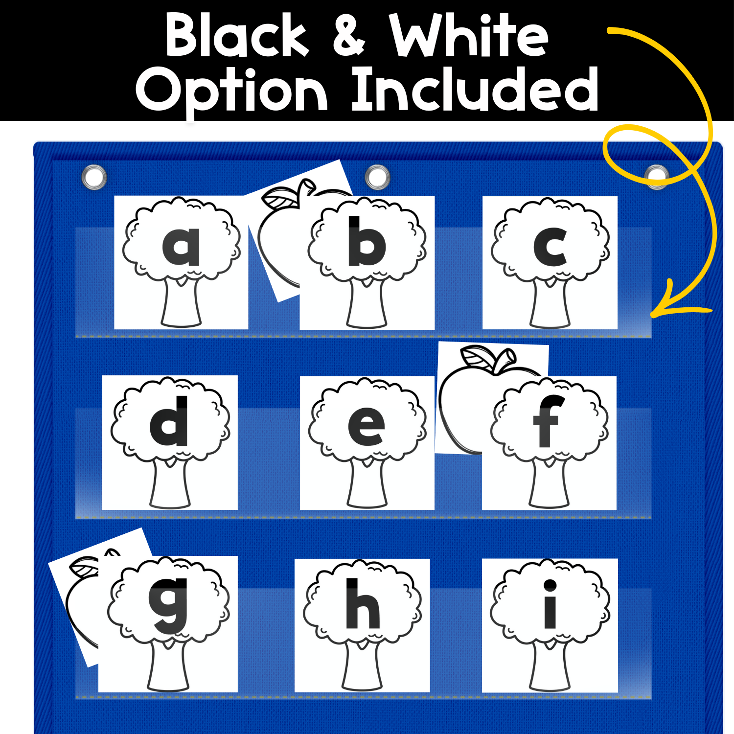 Alphabet Hide & Seek Pocket Chart Cards | Apple Tree Theme – lifeovercs