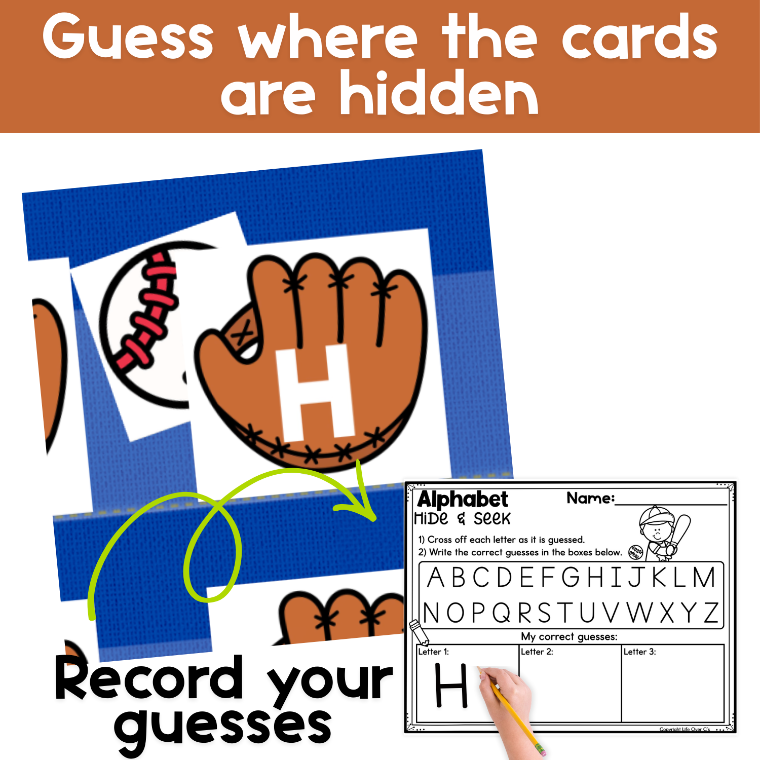 Alphabet Hide & Seek Pocket Chart Game | Baseball Sports | Letter Reco ...