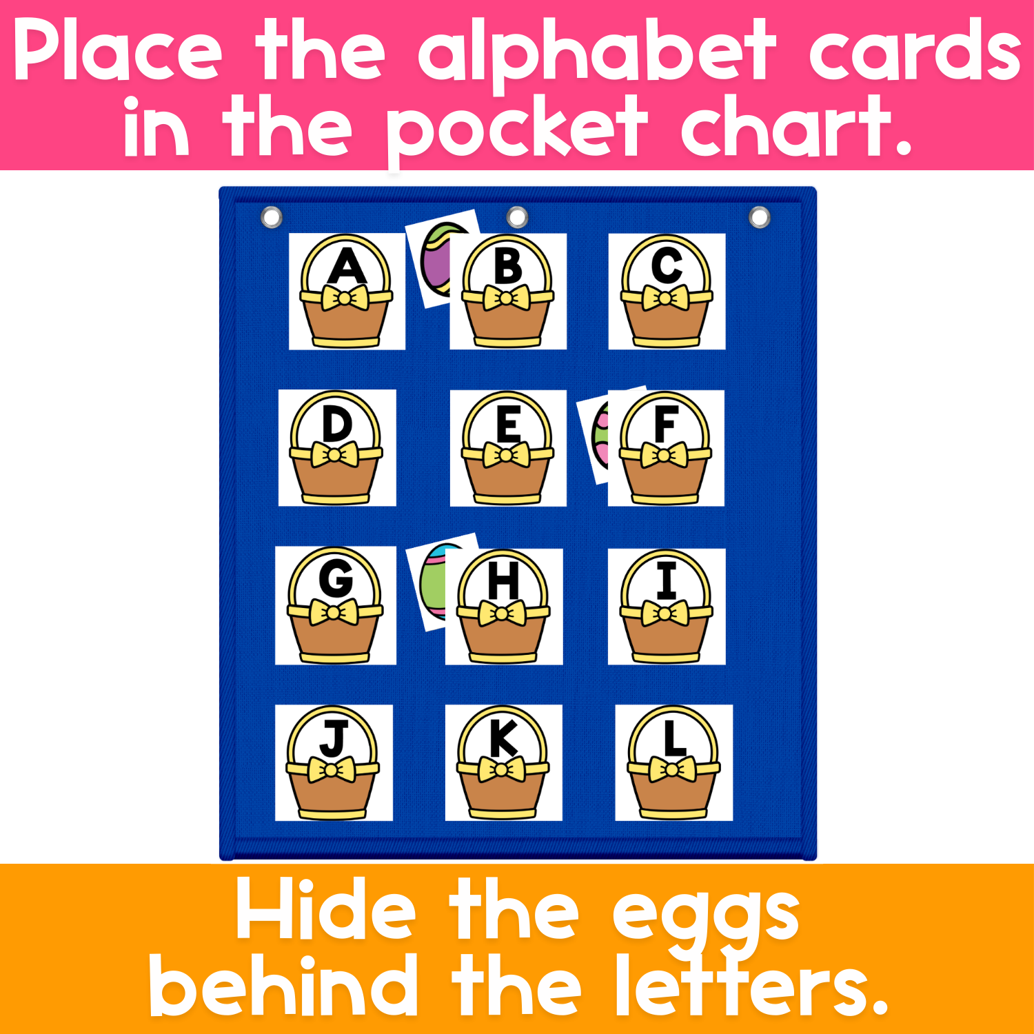 Alphabet Hide & Seek Pocket Chart Cards | Easter Theme – lifeovercs