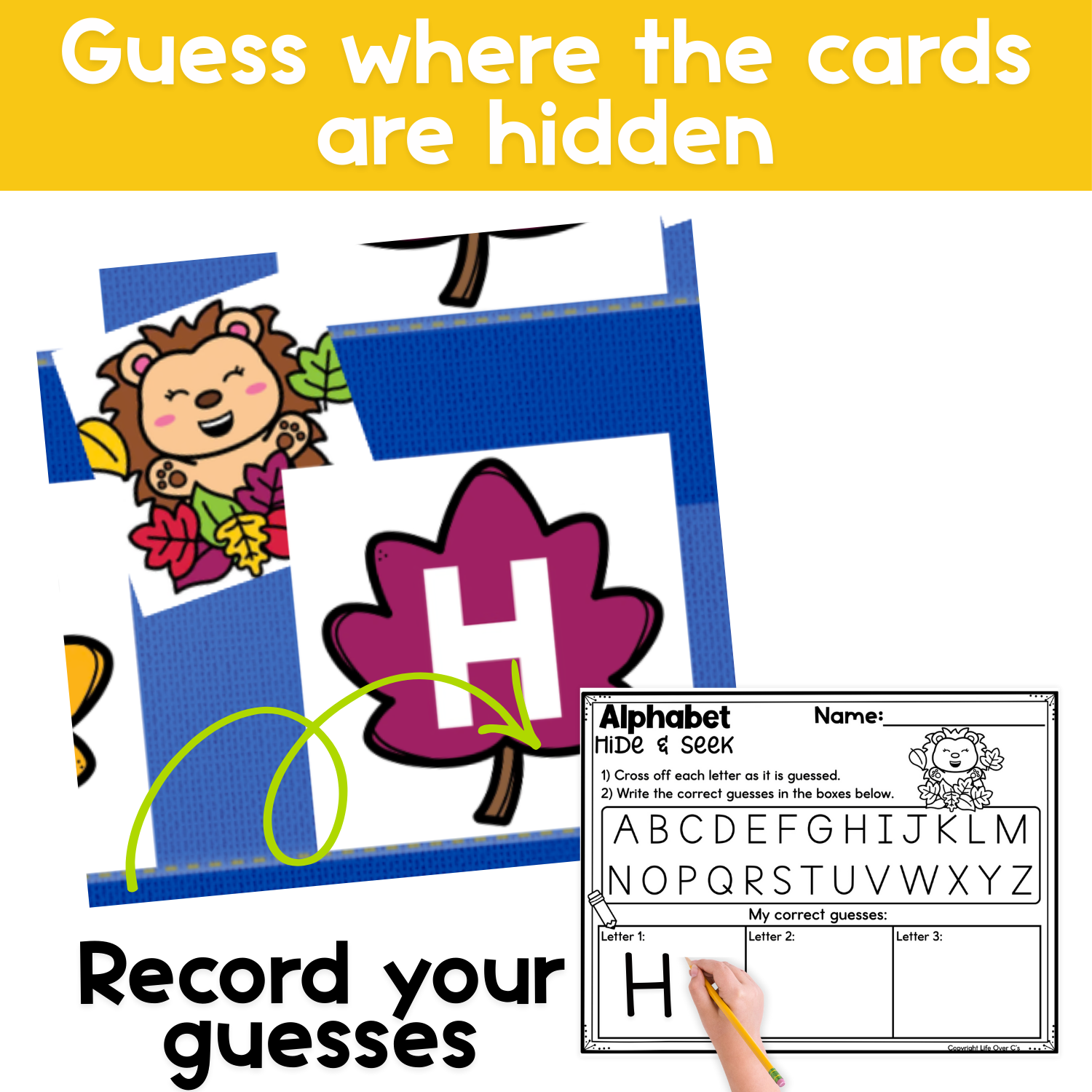 Alphabet Hide & Seek Pocket Chart Game | Fall Hedgehog | Letter Recogn ...