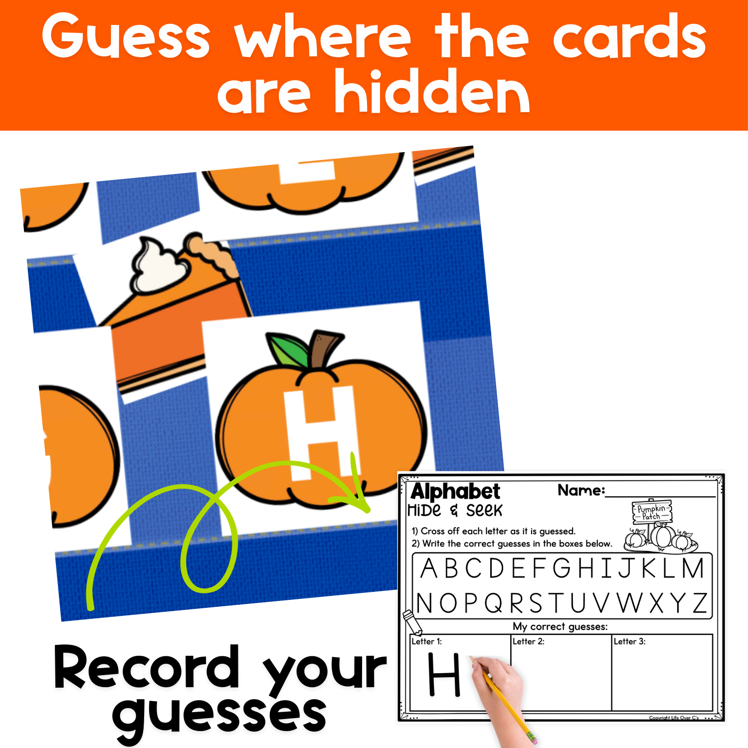 Alphabet Hide & Seek Pocket Chart Game | Fall Pumpkin | Letter Recogni ...