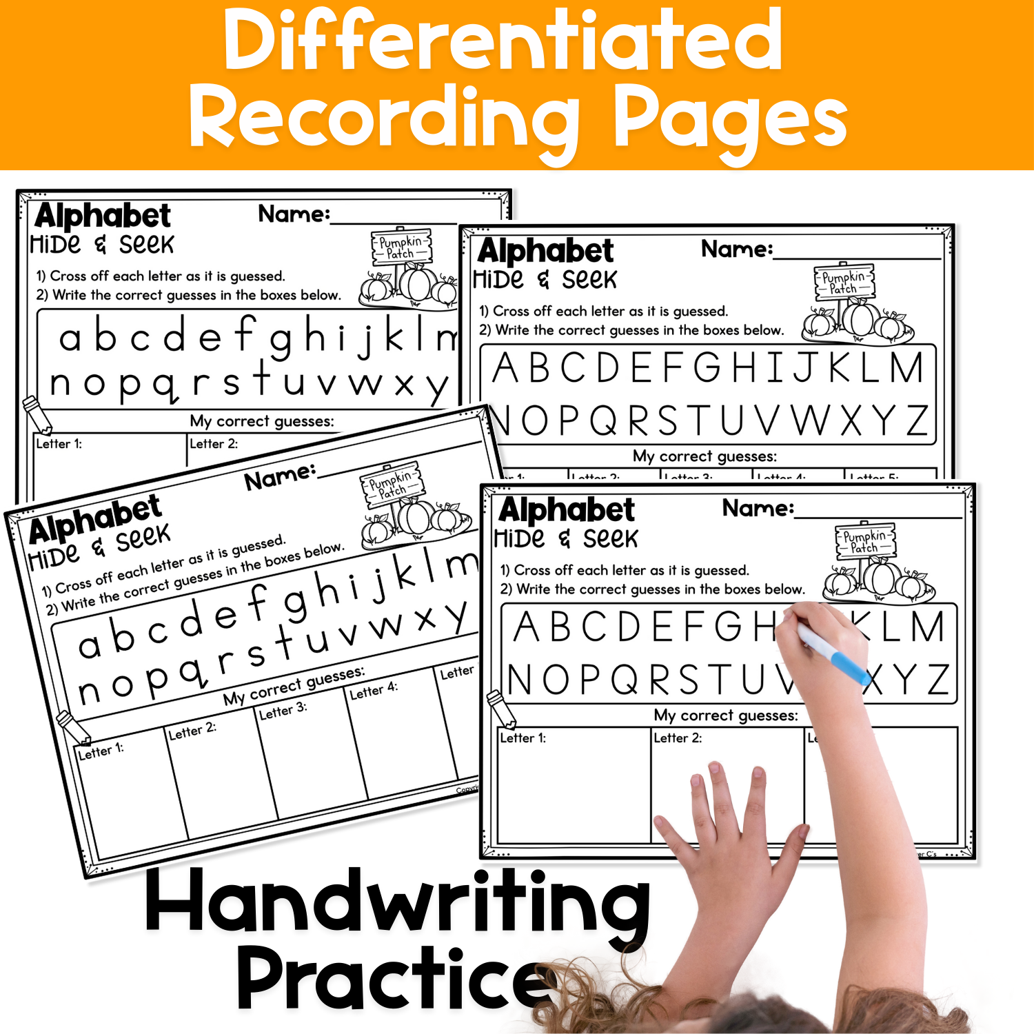 Alphabet Hide & Seek Pocket Chart Game | Fall Pumpkin | Letter Recogni ...