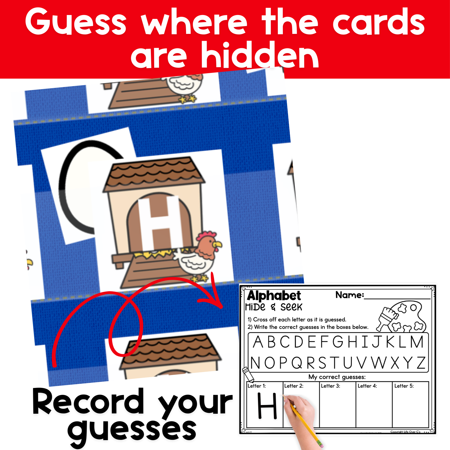 Alphabet Hide & Seek Pocket Chart Game | Farm Animals | Letter Recognt ...