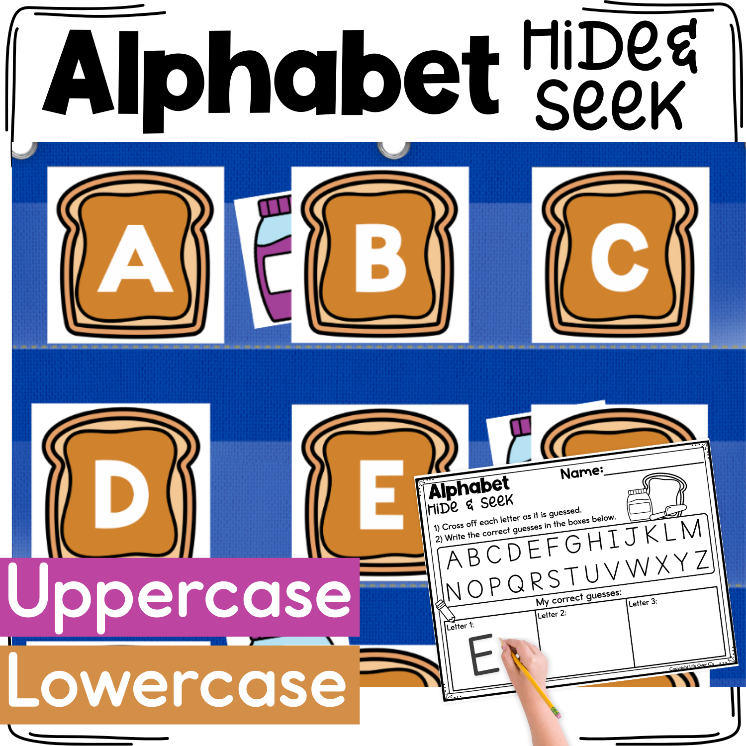 Alphabet Hide & Seek Pocket Chart Cards | Peanut... – lifeovercs