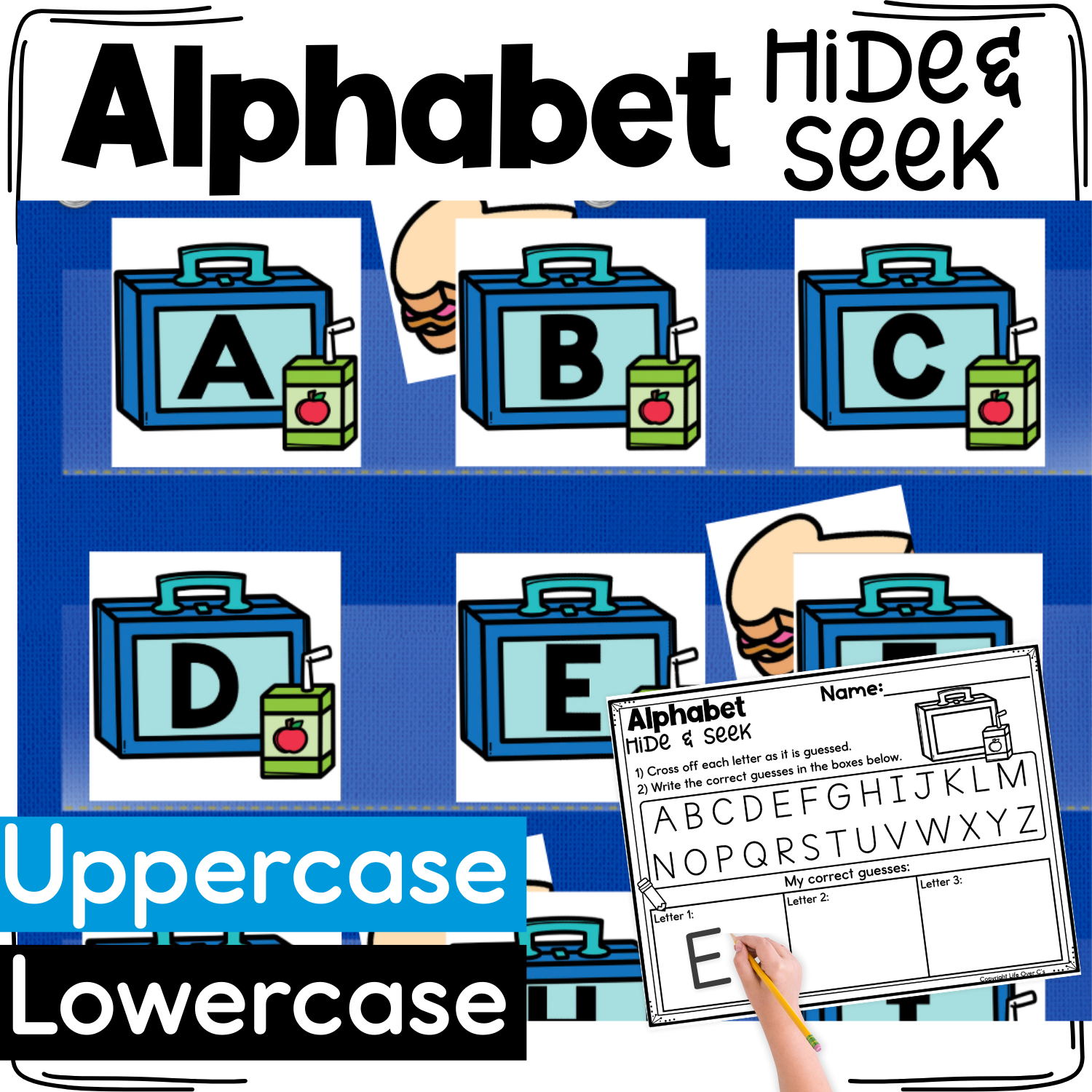 Alphabet Hide & Seek Pocket Chart Game | School Lunch Theme | Letter R ...