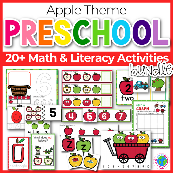 Apple Theme Preschool/Pre-K Math and Literacy | lifeovercs