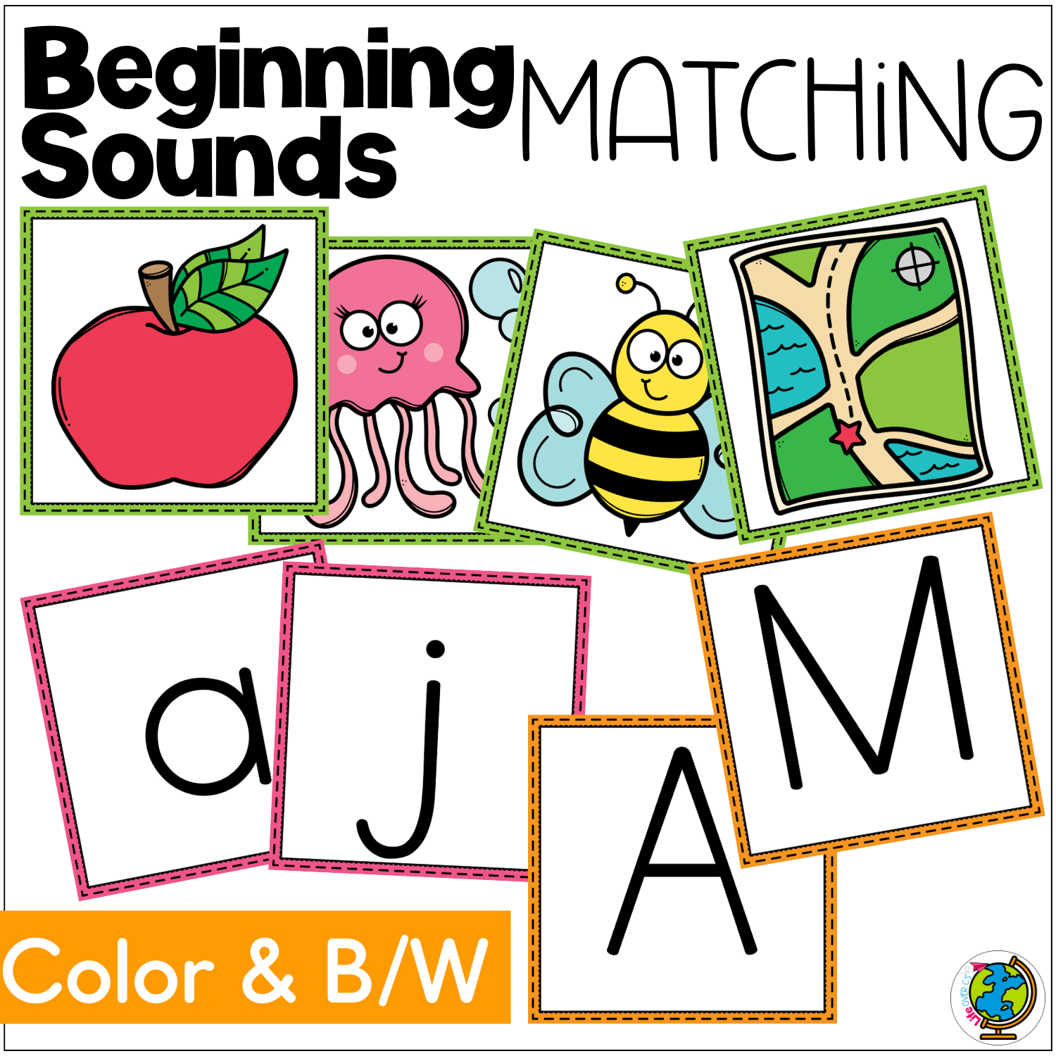 Beginning Sounds Picture Matching Games | Initial Sounds | Uppercase ...