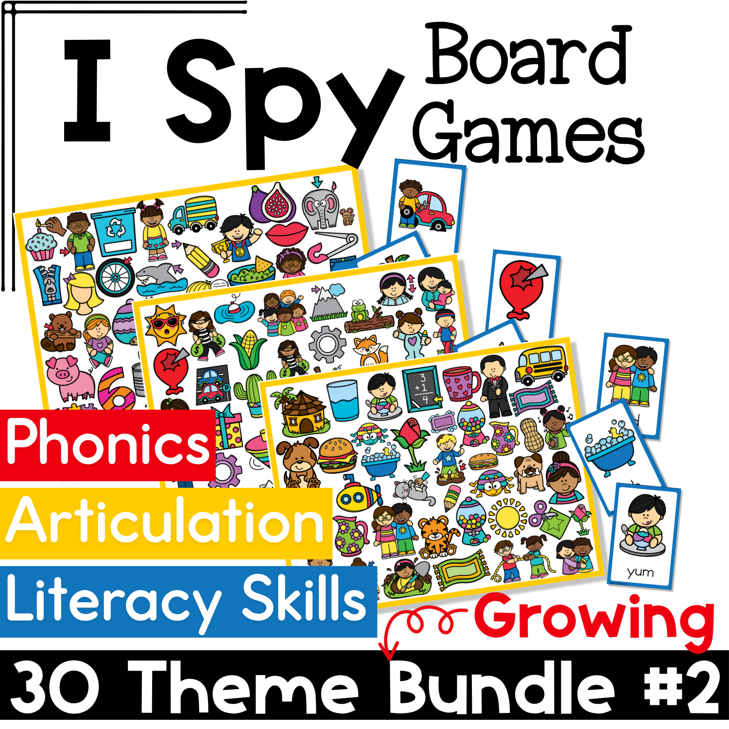 30 I Spy Board Games: LITERACY BUNDLE | Phonics | Articulation | Growi ...