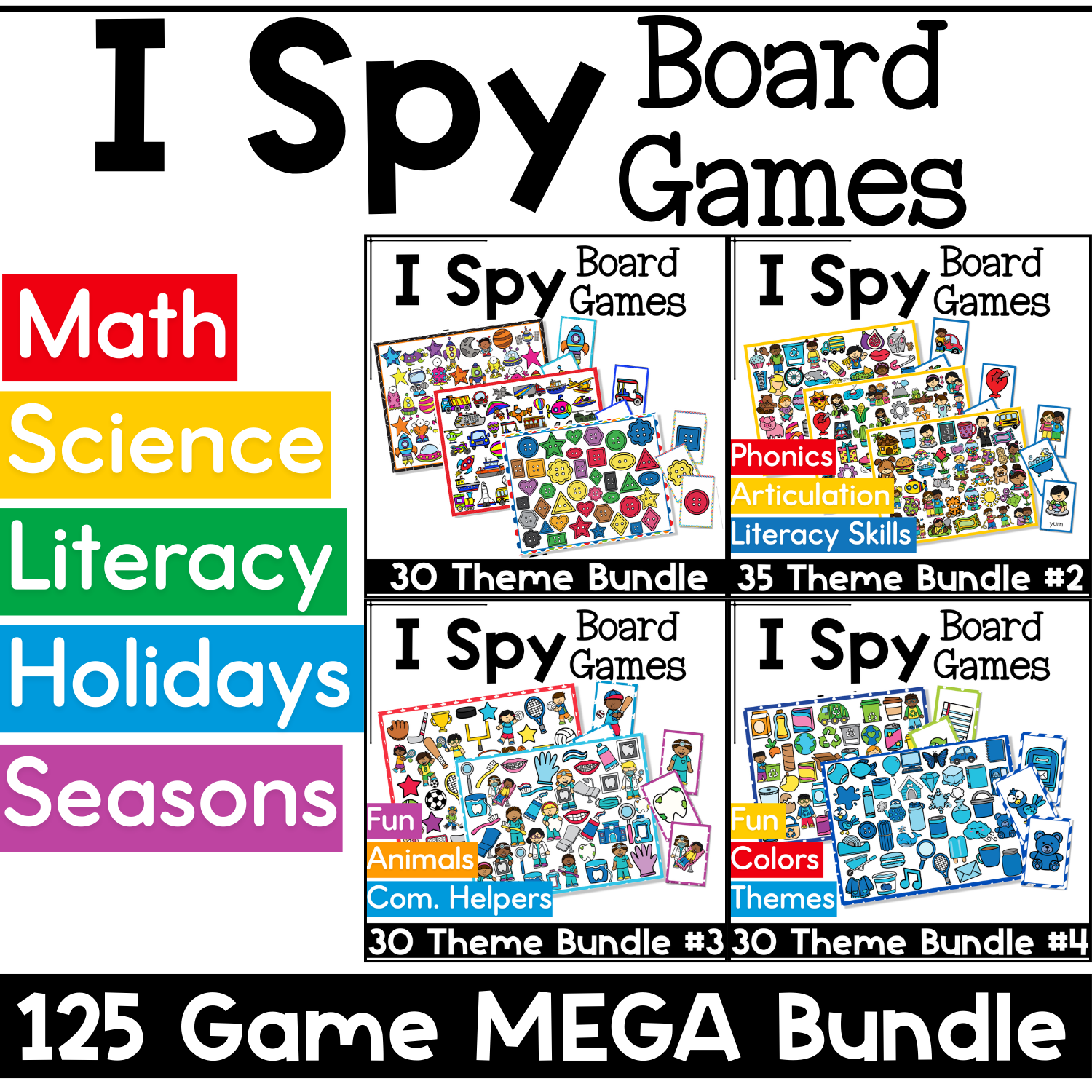 125+ I Spy Board Games: MEGA Bundle | Alphabet | Math | Science | Fun ...
