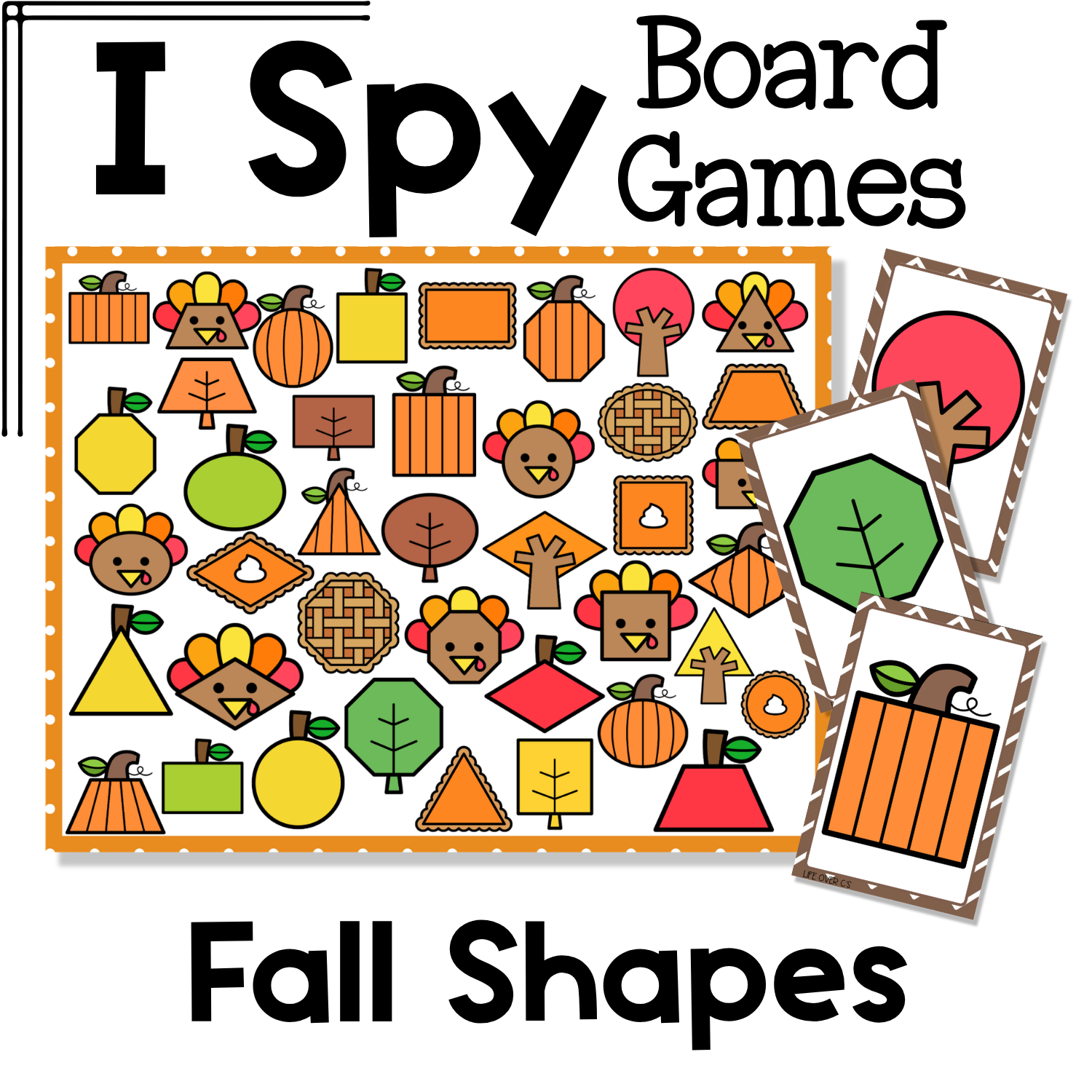 I Spy Board Game Fall Shapes | 2D Shapes | Shape Recognition | I Spy ...