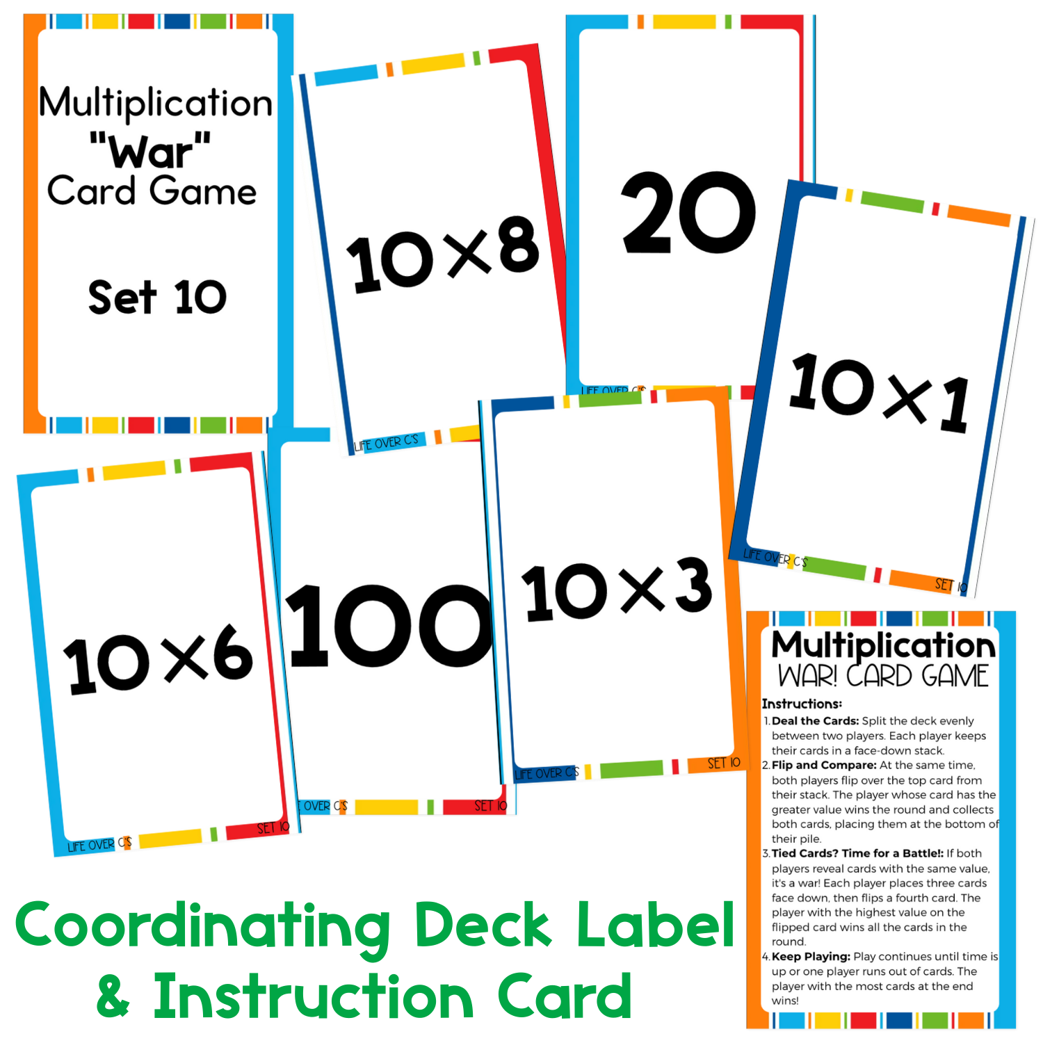 Alphabetical Order "War" Card Game Center – lifeovercs