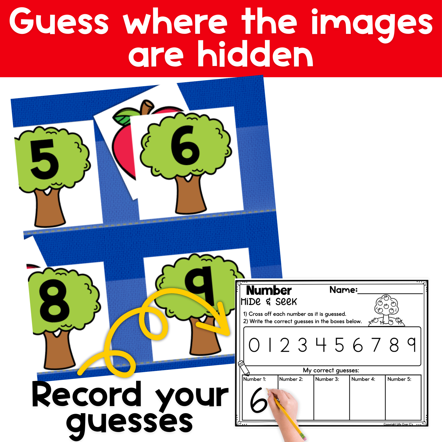 Numbers 0-120 Hide & Seek Pocket Chart Cards | Apple Tree Theme ...