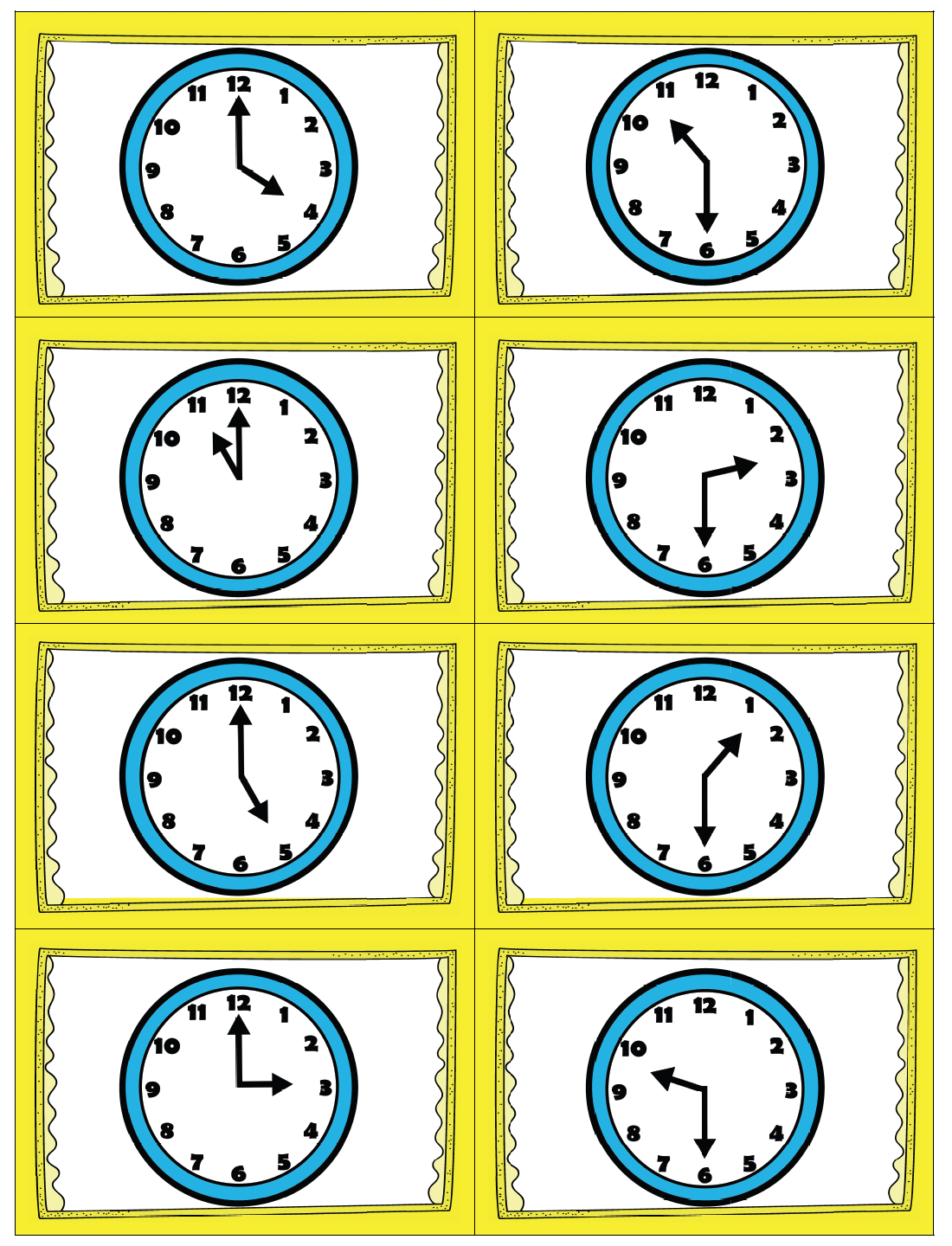 5 Time Card Games for Time to the Half Hour (Level 2) – lifeovercs
