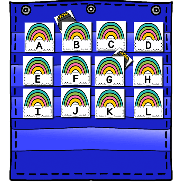 Alphabet Hide & Seek Pocket Chart Cards | Rainbow | lifeovercs