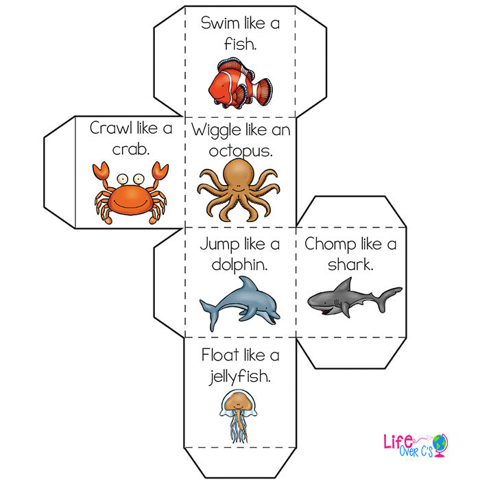 Brain Break Cube | Ocean Animal Theme – lifeovercs
