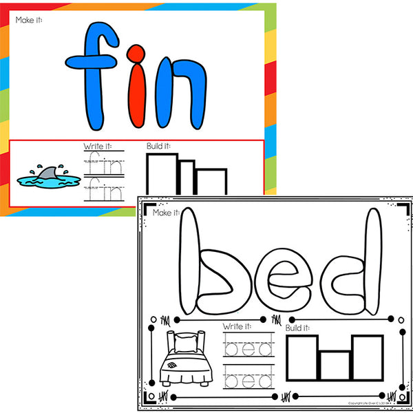 CVC Word Mats: Play Dough | lifeovercs