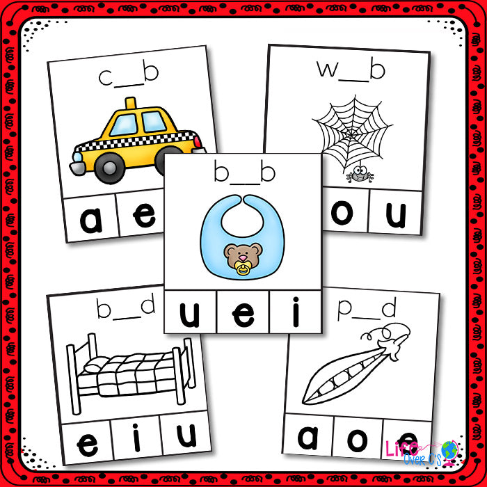 CVC Word Family Clip Cards | Literacy Centers for... – lifeovercs