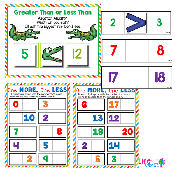 Comparing Numbers | Kindergarten Math Centers | lifeovercs