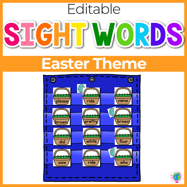 Sight Word Editable Hide & Seek Pocket Chart Cards | Easter Theme ...