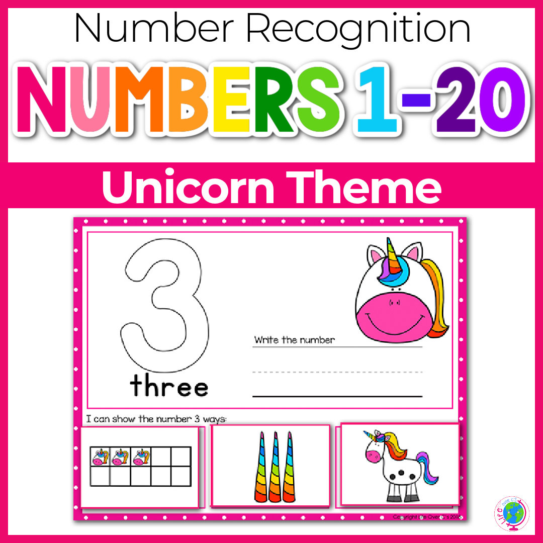 1-20 Unicorn Number Recognition Mats | Ten-frames,... | lifeovercs