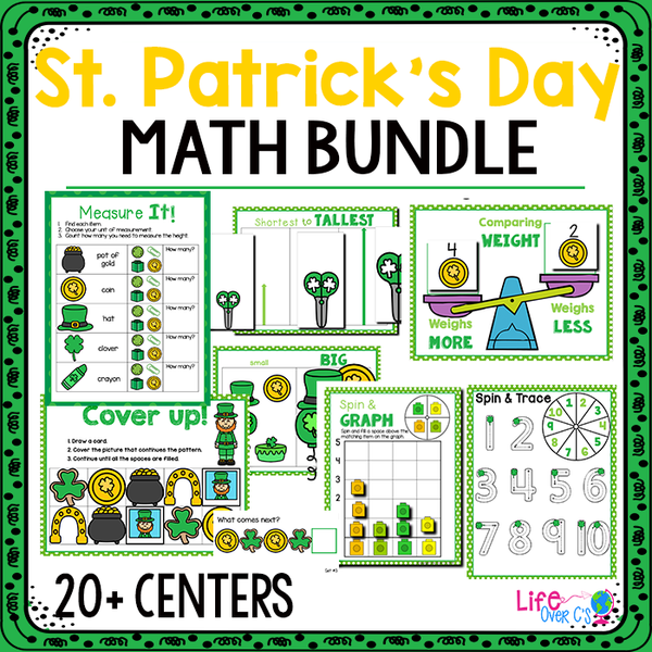 St. Patrick's Day Preschool Math Activities: 20+ Centers | lifeovercs