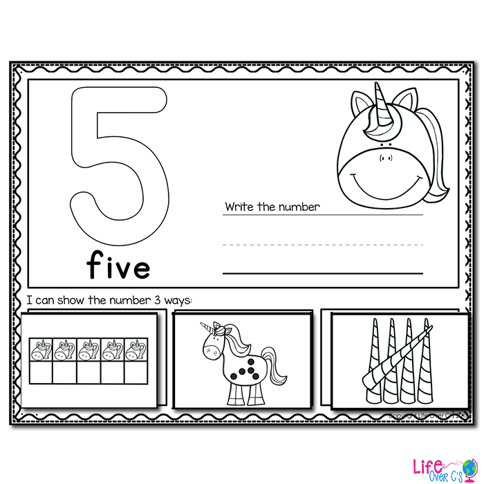 1-20 Unicorn Number Recognition Mats | Ten-frames,... | lifeovercs